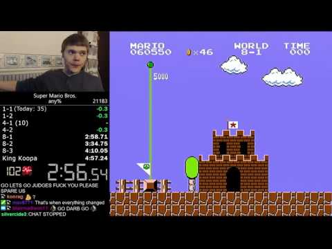 (4:56.878) Super Mario Bros. any% speedrun *World Record*