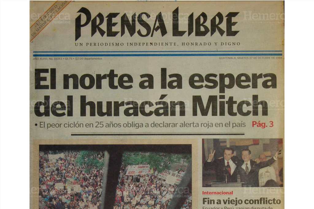 Huracán Mitch cae con fuerza sobre Guatemala – Prensa Libre