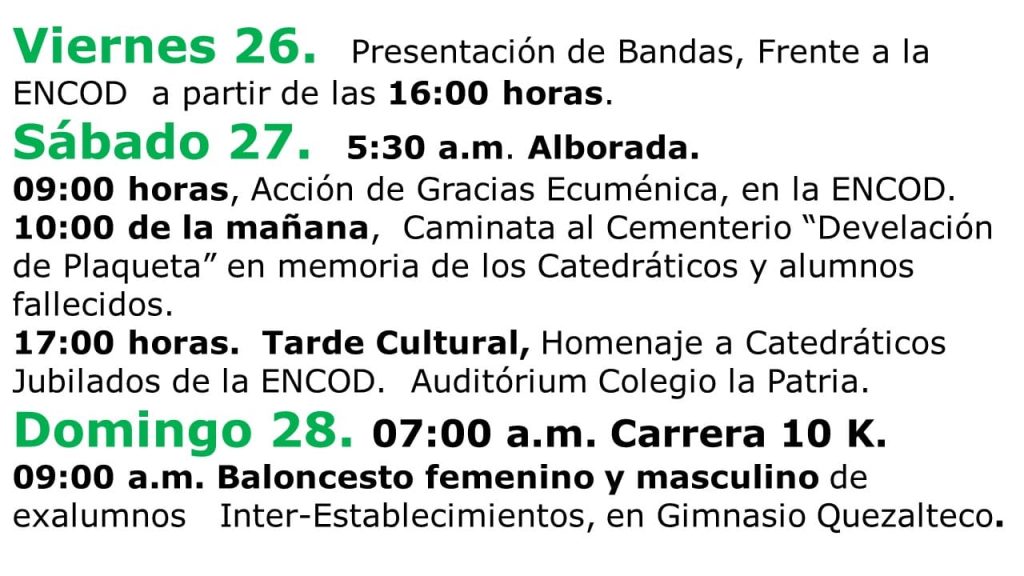 Semana de festejos preparan los exalumnos de la Encod para conmemorar ...