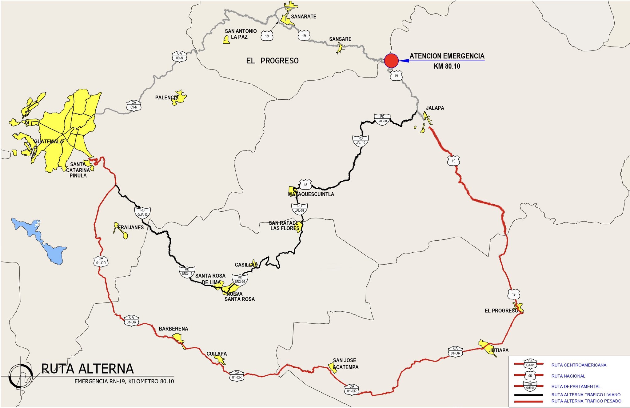 Cierran tramo de la RN – 19 en Sansare, El Progreso, por incidentes ...