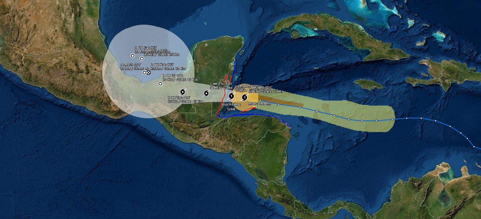 Lisa se convierte en huracán categoría 1 y Guatemala está en alerta mientras el fenómeno ...