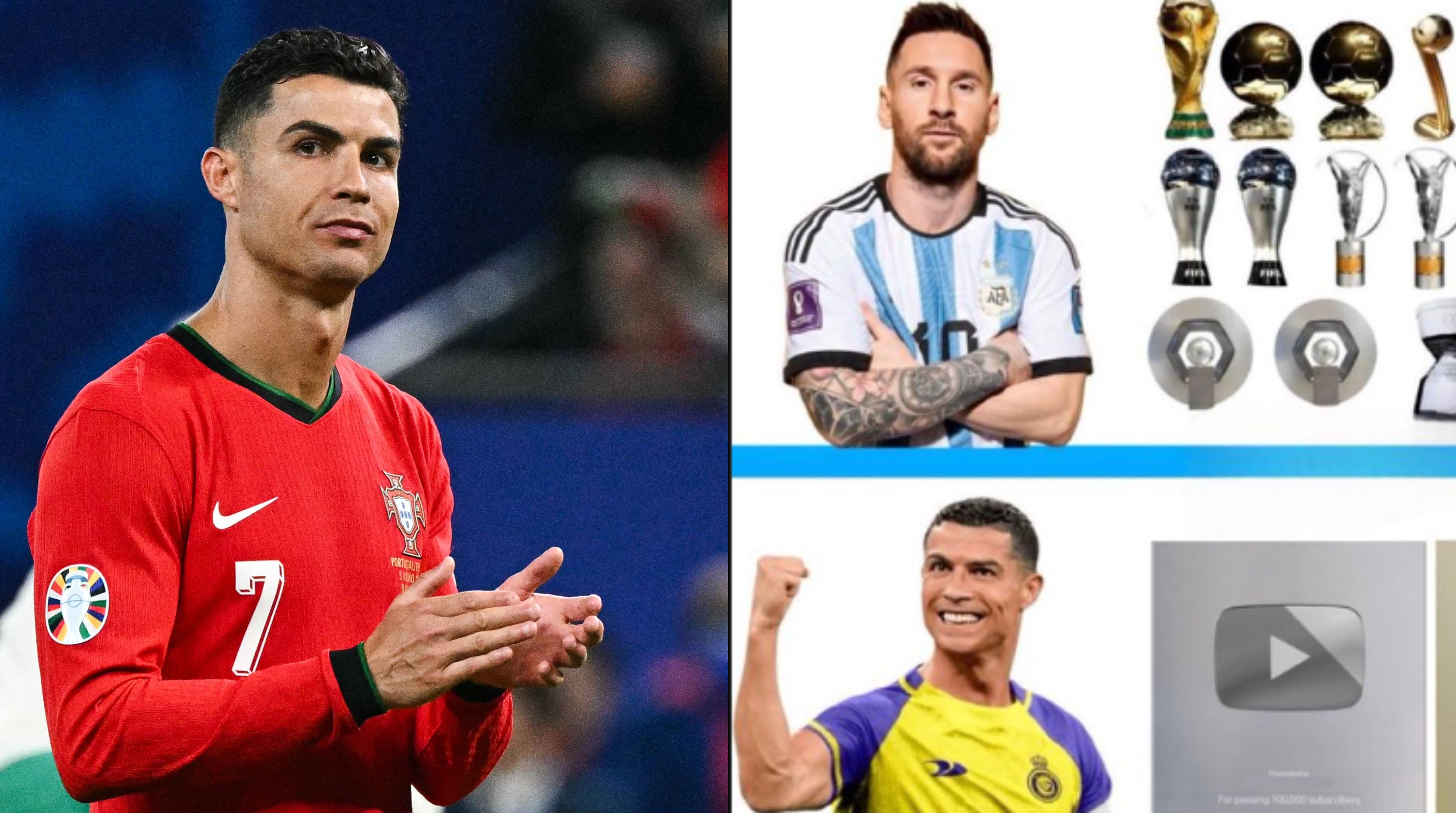 Aficionados se divierten y hacen memes sobre la placa de YouTube de Cristiano Ronaldo