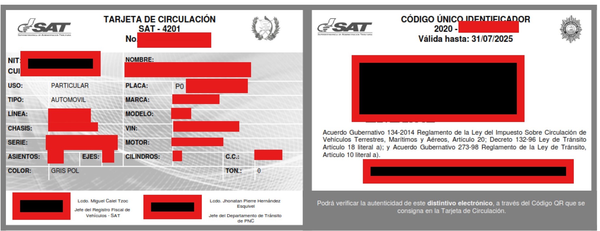 Por qué se debe imprimir la tarjeta de circulación y la calcomanía cada año