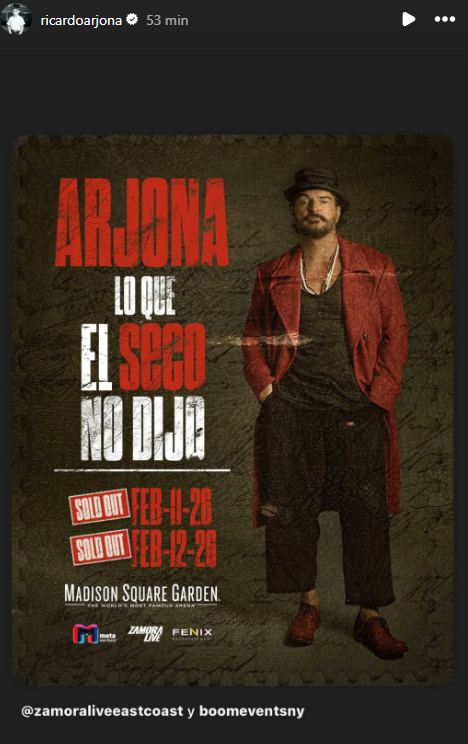 Ricardo Arjona confirma un nuevo sold out en sus presentaciones en el ...