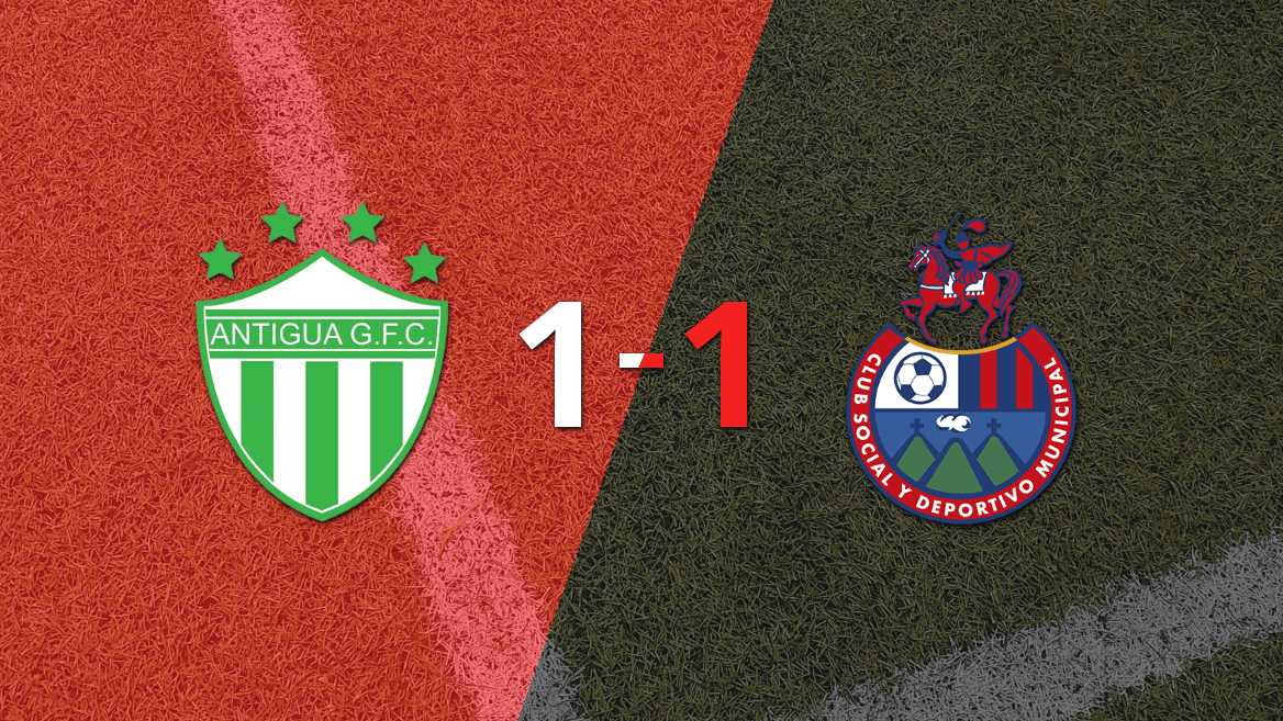 Antigua GFC y Municipal empataron 1 a 1