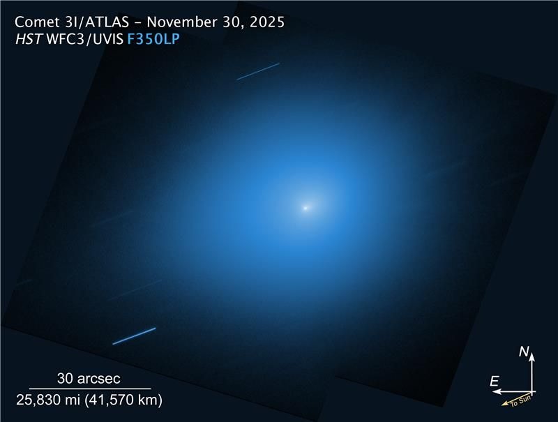 Nueva fotografía del cometa 3I/Atlas: la NASA comparte detalles ...